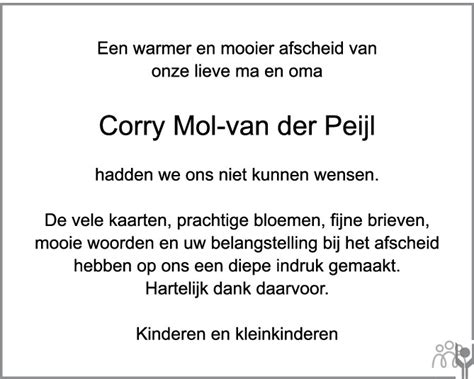 Cornelia Elisabeth Wilhelmina Corry Mol Van Der Peijl 25 01 2024