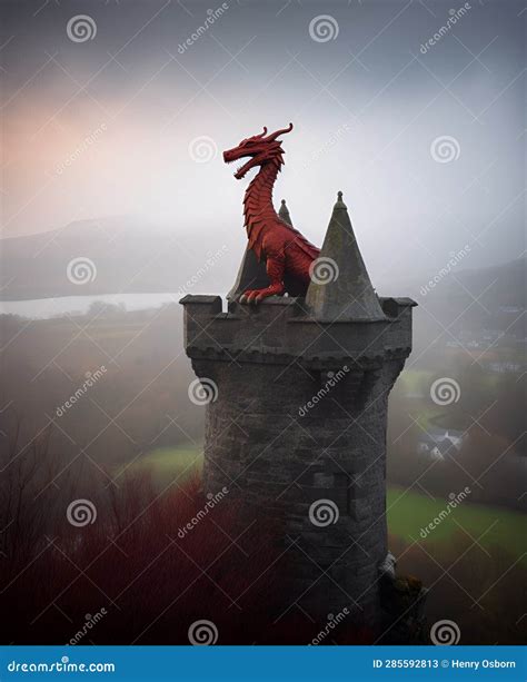 Dragon Overlook Y Ddraig Goch Stock Illustration Illustration Of