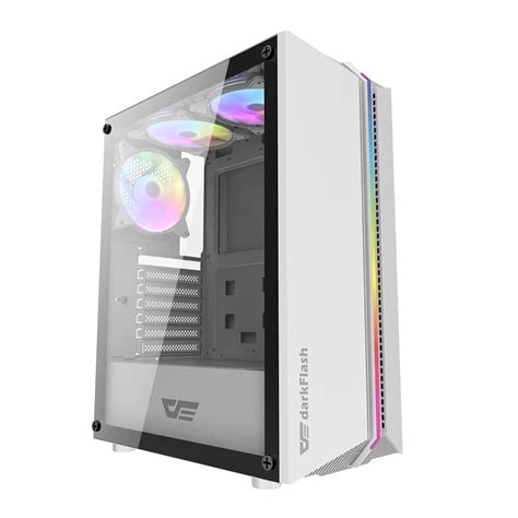 DarkFlash DK151 Gaming Case White 3 RGB Fans