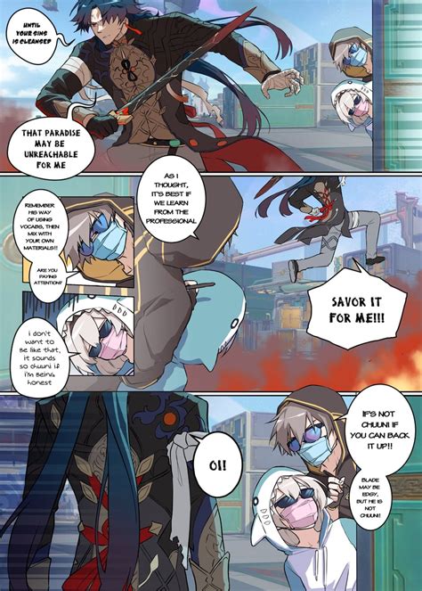 Trailblazer Firefly Caelus And Blade Honkai And 1 More Drawn By