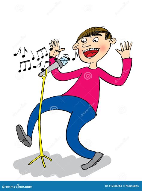 Singer With Microphone Cartoon Stock Illustration Illustration Of
