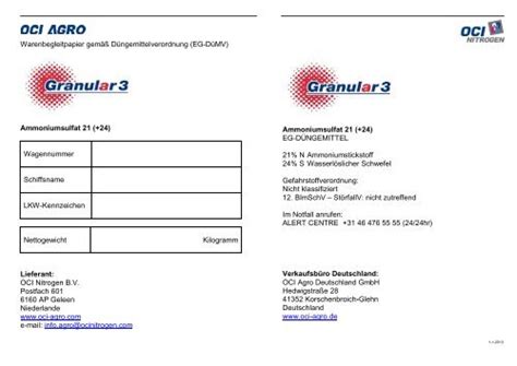 Schwefelsaures Ammoniak Granular Oci Nitrogen