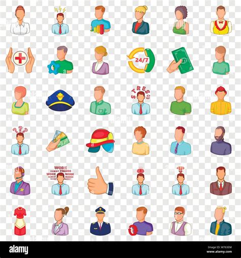 Person Icons Set Cartoon Style Stock Vector Image And Art Alamy