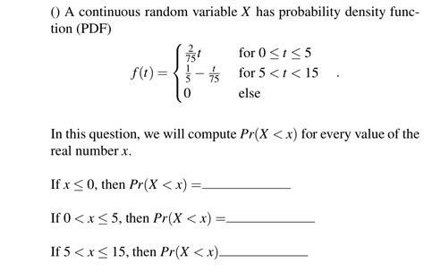 Solved ﻿a Continuous Random Variable X ﻿has Probability