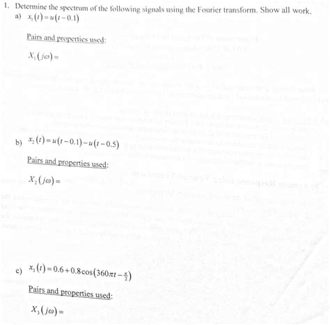 solved x1 t u t−0 1 pairs and propertics used x1 jω