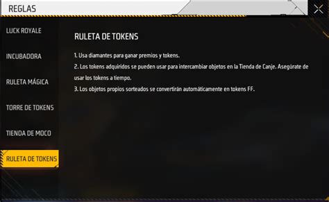 Cómo funciona la ruleta de tokens Garena Free Fire