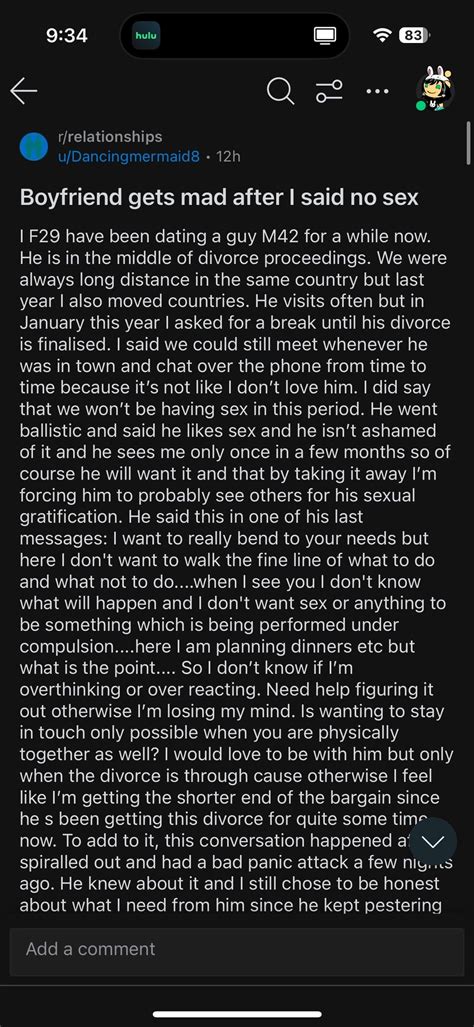 Not Oop Boyfriend Gets Mad After I Said No Sex Rredditonwiki