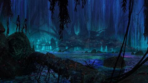 Pandoran Night Forest Fantasy Landscape Avatar Movie Avatar Riset