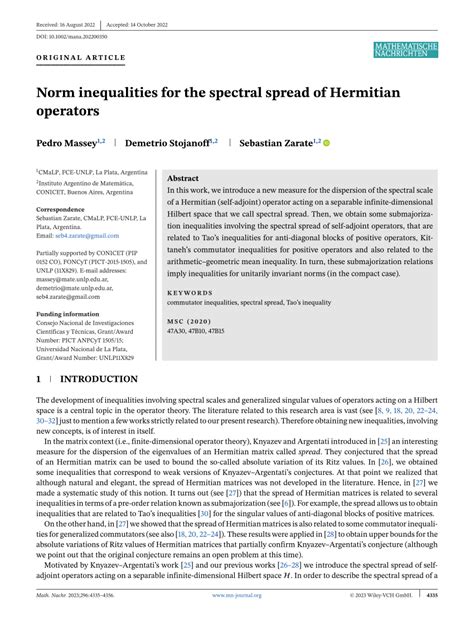 Norm Inequalities For The Spectral Spread Of Hermitian Operators