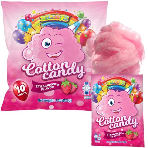 Cotton Candy 10 Pack 10 Cotton Candy Bags Each 0 42oz Strawberry Mini Cotton Candy Pink