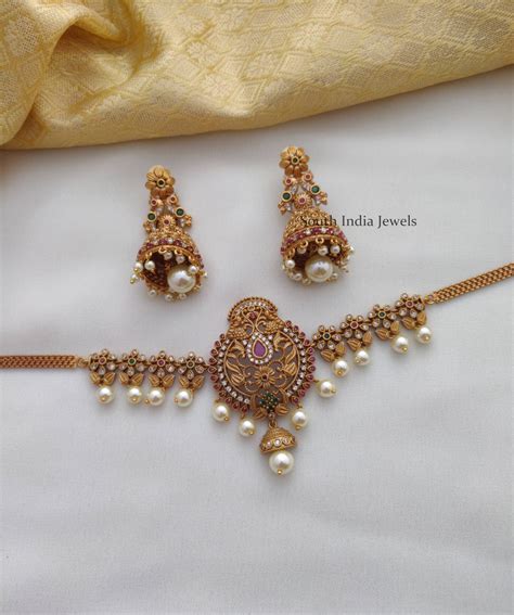 Beautiful Dual Peacock Choker South India Jewels