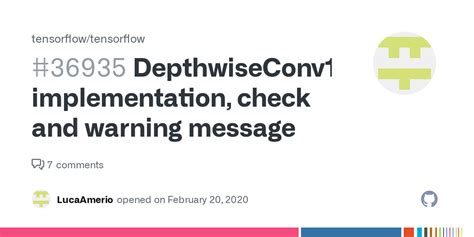 depthwiseconv1d implementation check and warning message · issue 36935 · tensorflow