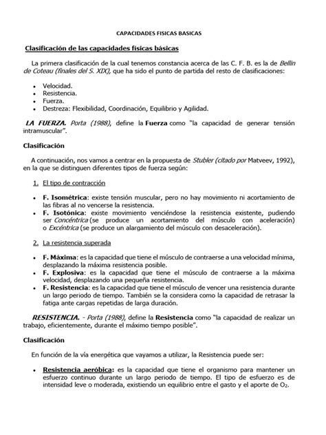 Capacidades Fisicas Basicas Pdf Músculo Esquelético Flexibilidad