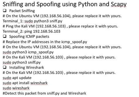 Sniffing And Spoofing Using Python And Scapy O Packet Chegg