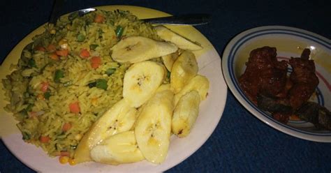 Fried Rice Plantain With Peppered Meat Recipe By Nike Kemmy Cookpad