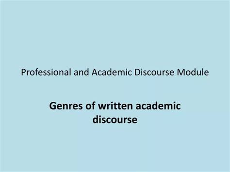 ppt professional and academic discourse module powerpoint