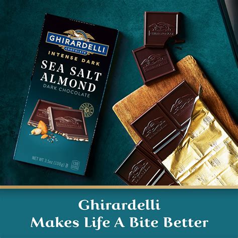 Ghirardelli Intense Dark Chocolate Bar Sea Salt Almond 35 Oz Bar