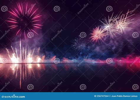 Abstract Fireworks Background Fireworks Light Up In The Sky Concept