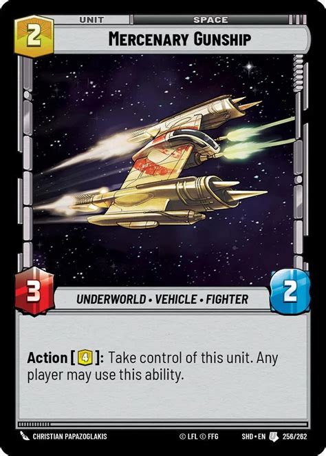 Mercenary Gunship Card Star Wars Unlimited Swu Tcg