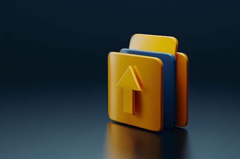 Premium Photo Computer File Folder With An Upward Arrow File Upload