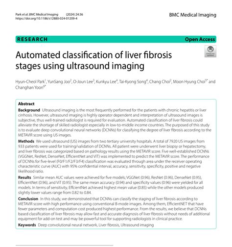 BÀi SoẠn VỀ SiÊu Âm ChẨn ĐoÁn Automated Classification Of Liver Fibrosis Stages Using Us Imaging