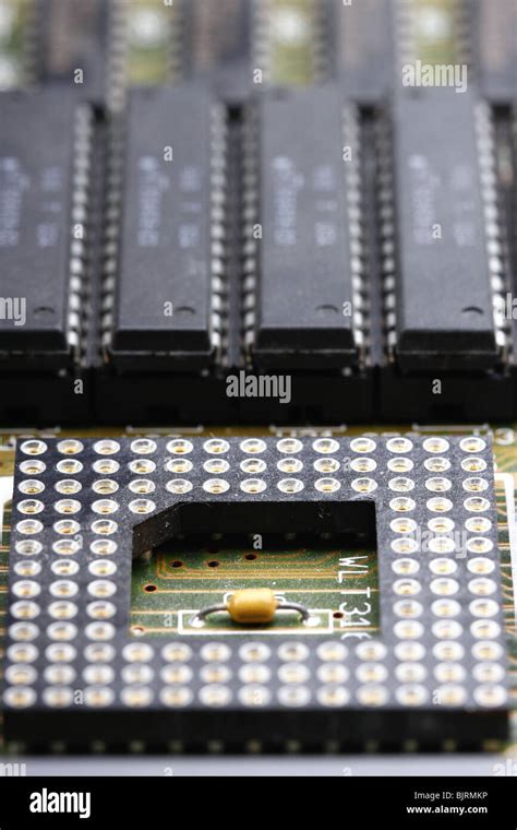 A Macro Of Computer Circuit Components Stock Photo Alamy