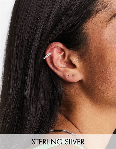 Kingsley Ryan Orecchino Ear Cuff In Argento Sterling Con Perle Asos