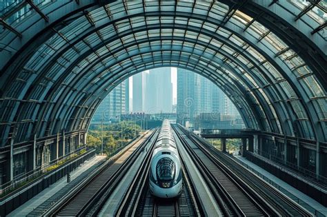 High Speed Train Feeling Of Speed Aerodynamic Lines Stock