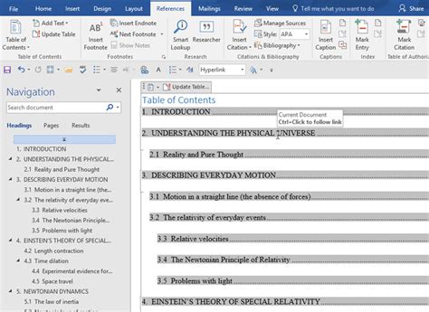 Table Of Contents In Word Automatic At Zoe Walker Blog