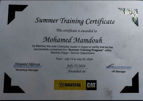 Mentraccaterpillar Internship Summertraining Careerdevelopment Mohammed Mamdouh