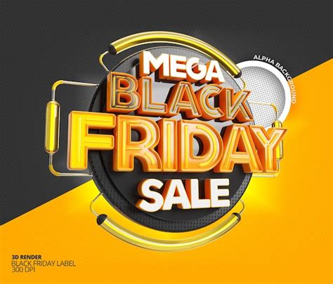 Free Psd Black Friday Super Sale 3d Render Label Template