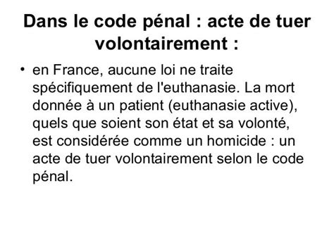 Le Droit à Leuthanasie En France 1