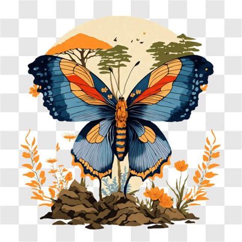 Baixe Borboleta Colorida Na Natureza PNG Creative Fabrica