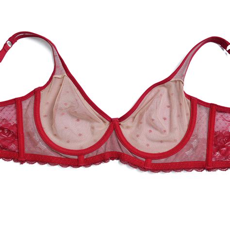 Ladies Sexy Mesh Bra New Polka Dot See Through Lingerie Large Size