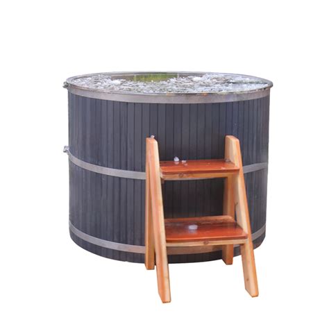 Sauna Cold Plunge Tub Barrel Stainless Steel Pvc Wood Plastic Board Red