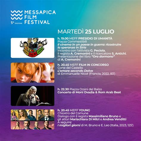 OGGI A MESAGNE SECONDA SERATA DEL MESSAPICA FILM FESTIVAL