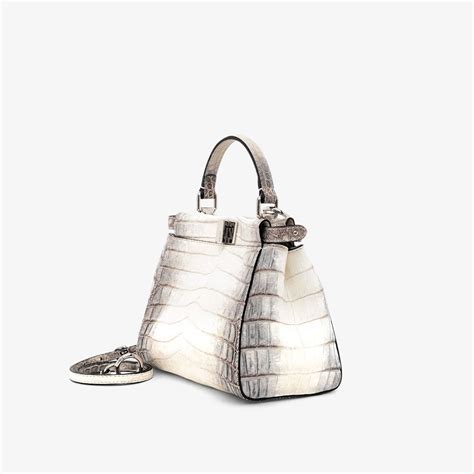 Peekaboo Mini Precious Skin White Fendi