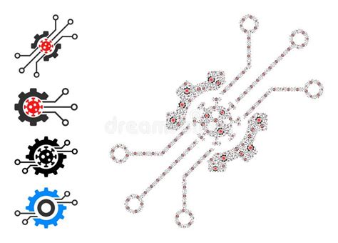 Recursive Artificial Virus Icon Self Mosaic Stock Vector Illustration Of Fractal Device