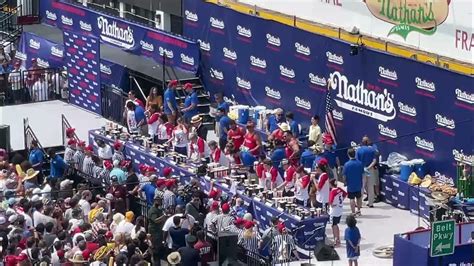 🔴 Nyc Live Nathans Hotdog Eating Contest 7424 Youtube