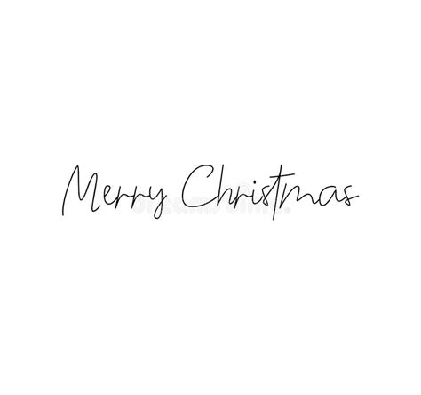 Hand Written Font Cursive Merry Christmas Handwriting Isolated