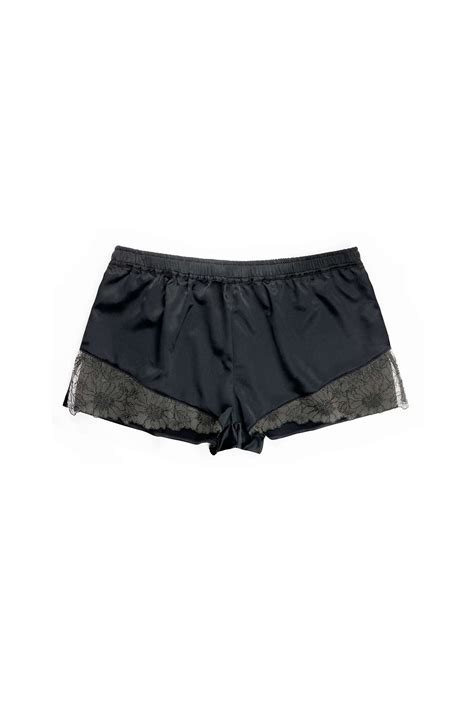 Candid Satin Cami And Shorts Set • Black Lingerie W Embroidered Lace