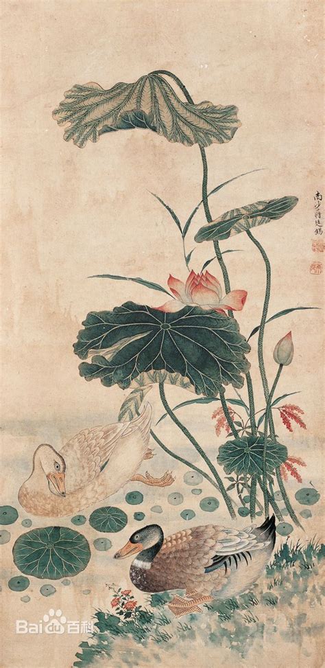Jiang Tingxi 蔣廷錫 연꽃 그림 그림 한국화