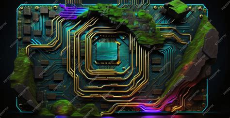 Premium Ai Image Abstract Technology Circuit Design Of A Computer Board And Processor Created