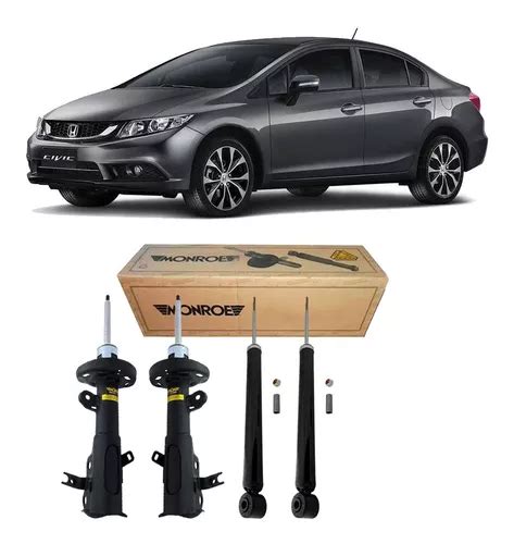 Kit 4 Amortecedores Honda Civic 2 0 2012 2013 2014 2015 2016