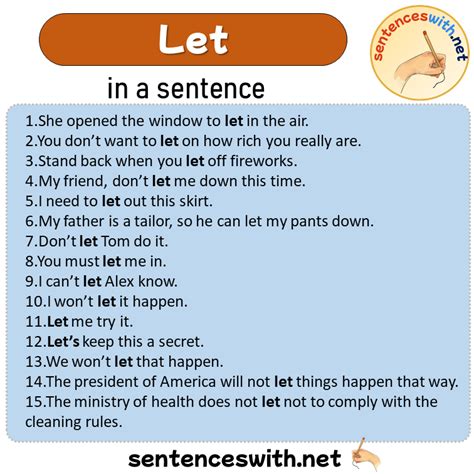 Let In A Sentence Sentences Of Let In English Sentenceswithnet