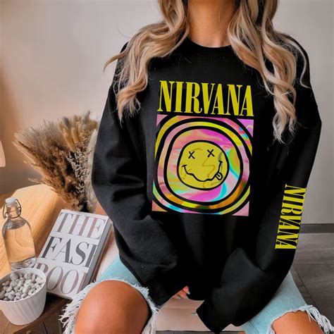 Pink Nirvana Sweatshirt Preppy Sweatshirt 90s Sweatshirt Nirvana