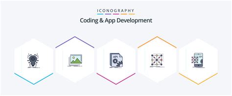 Coding And App Development 25 Filledline Icon Pack Including App Data Nature Software Coding