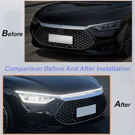 Dynamic Scan Start Up Car LED Engine Hood Light Strip Glow Daytime