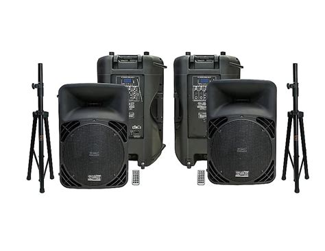 2 Absolute Uspro15bt 15 Active Powered Speaker Tripod Reverb