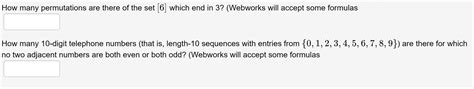 Solved How Many Permutations Are There Of The Set 6 Which Chegg Com